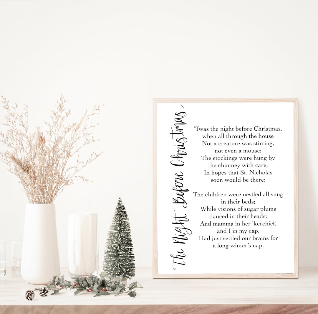 The Night Before Christmas Printable Wall Art, Christmas Print ...