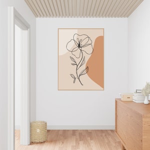 Boho Neutral Foliage Floral Wall Art Printable, Contemporary Home Decor ...