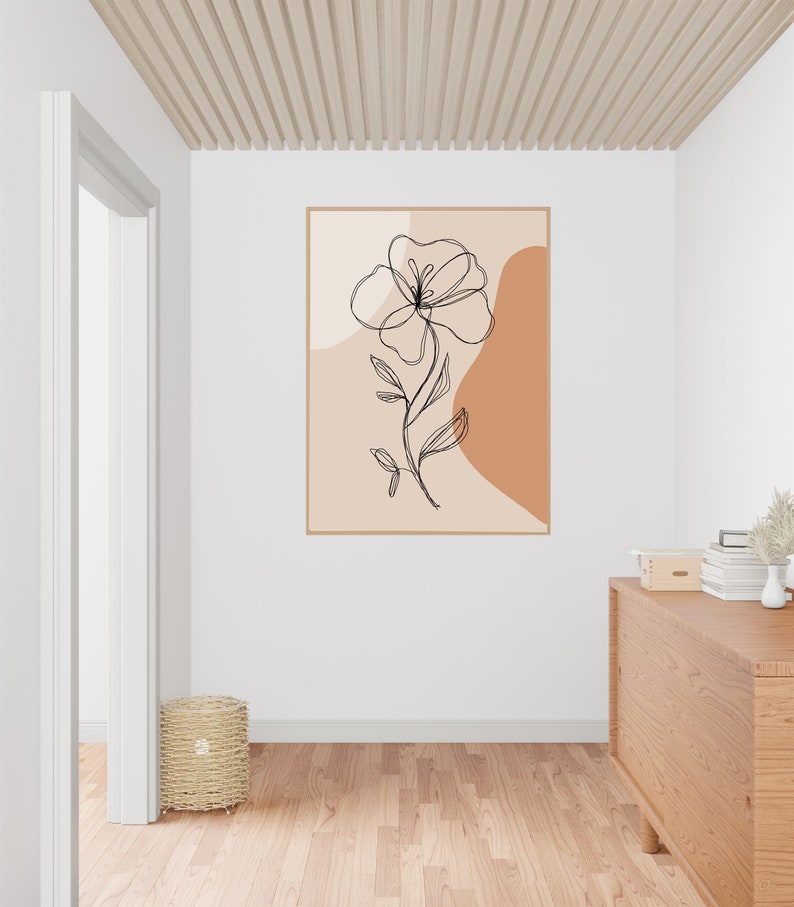 Boho Neutral Foliage Floral Wall Art Printable, Contemporary Home Decor ...