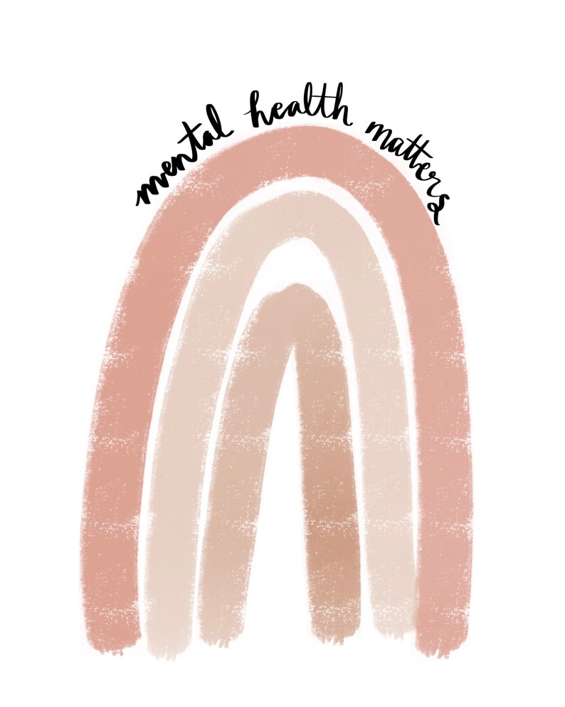Mental Health Matters Rainbow Print / Mental Health Wall Art / Boho ...