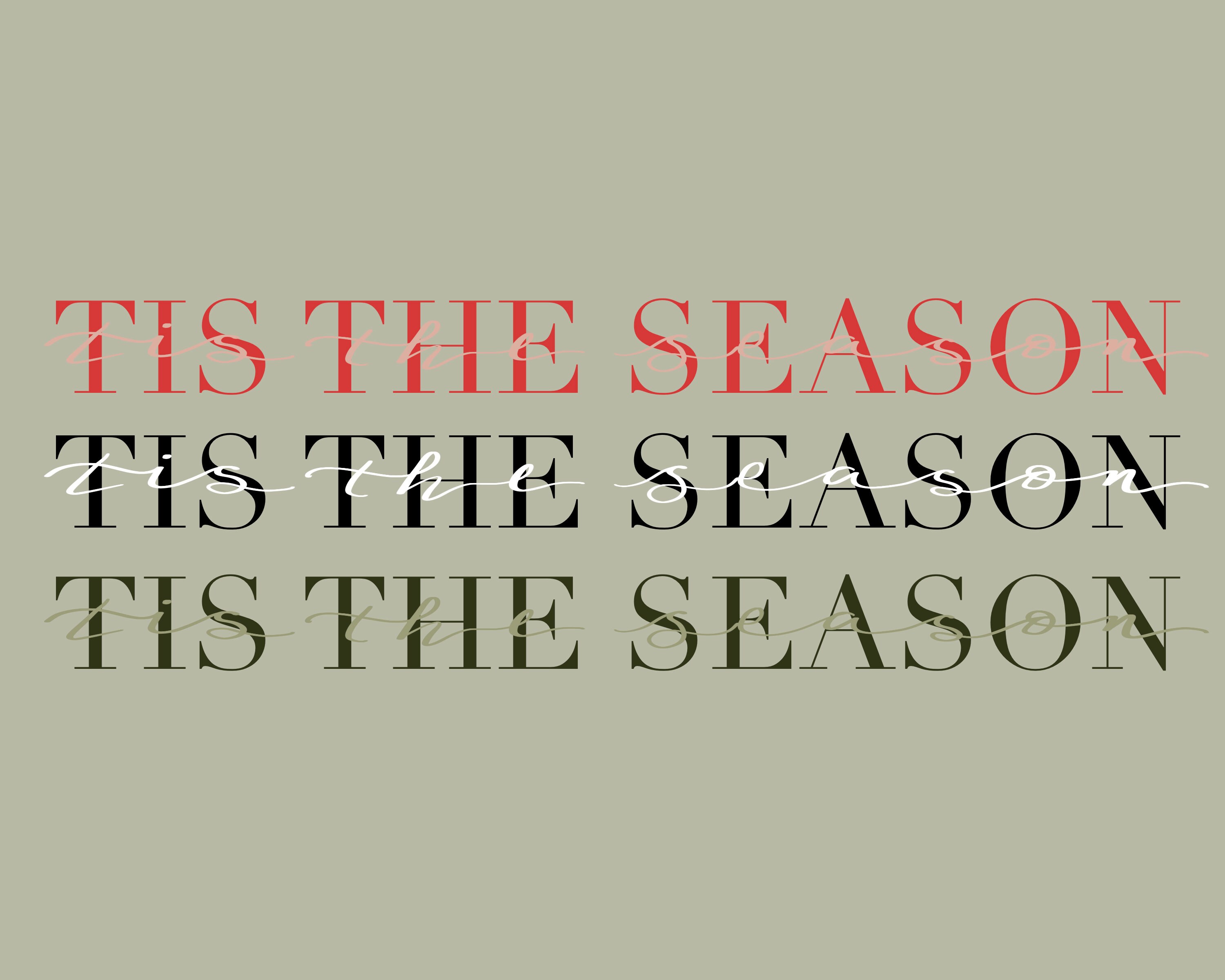 Christmas Printable Wall Art, Tis the Season Print, Holiday Wall Decor ...