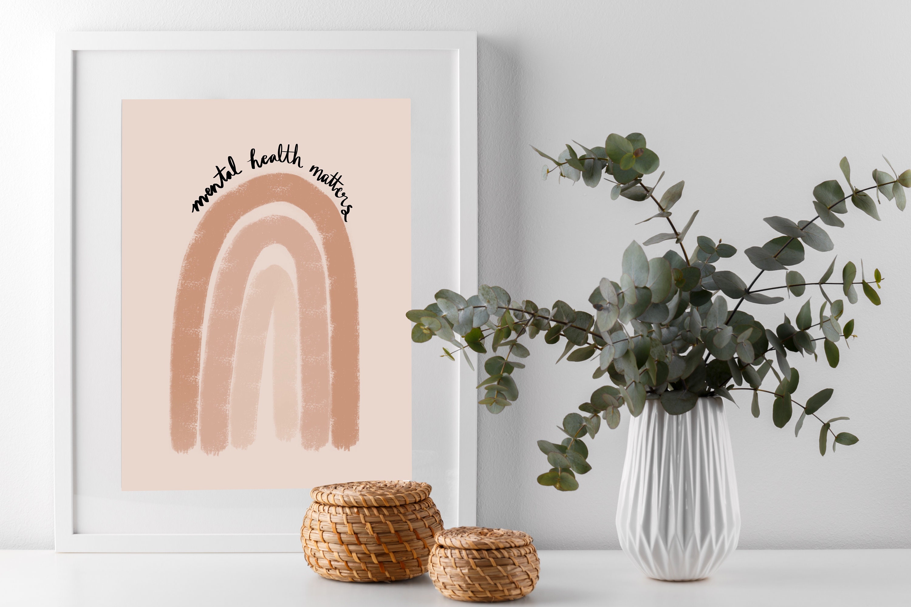 Mental Health Matters Rainbow Print / Mental Health Wall Art / Boho ...