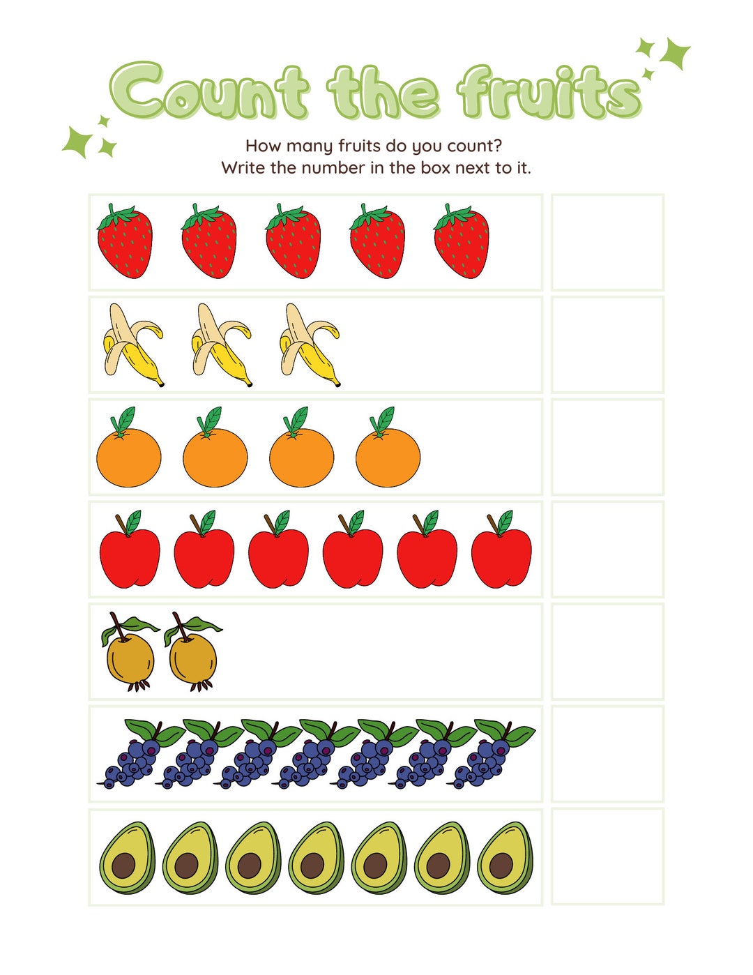 Counting Fruit - Etsy