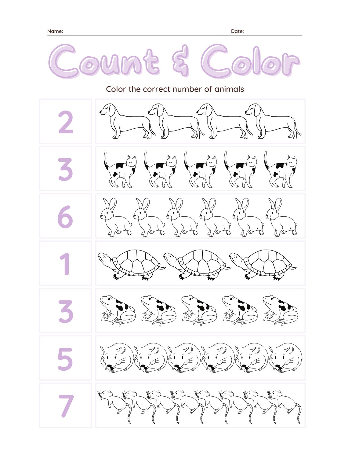 Count and Color - Etsy