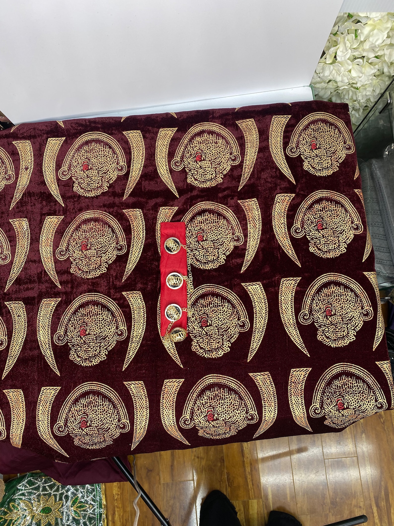 Red Igbo Beaded Cap, Ichie Hat, Isiagu Velvet Fabric, Coral Bead ...