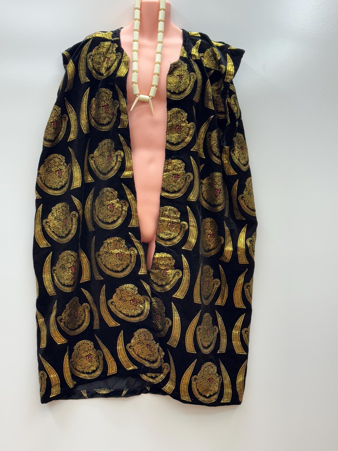 Men's Isi Agu Jacket, Igbo Velvet Blazer, Black Gold Lion Print ...