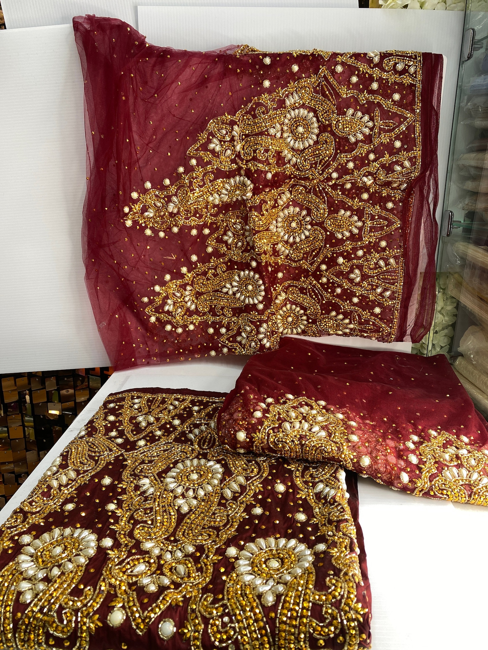 Igbo Wedding Fabric: Beaded George Material for Traditional Bridal ...