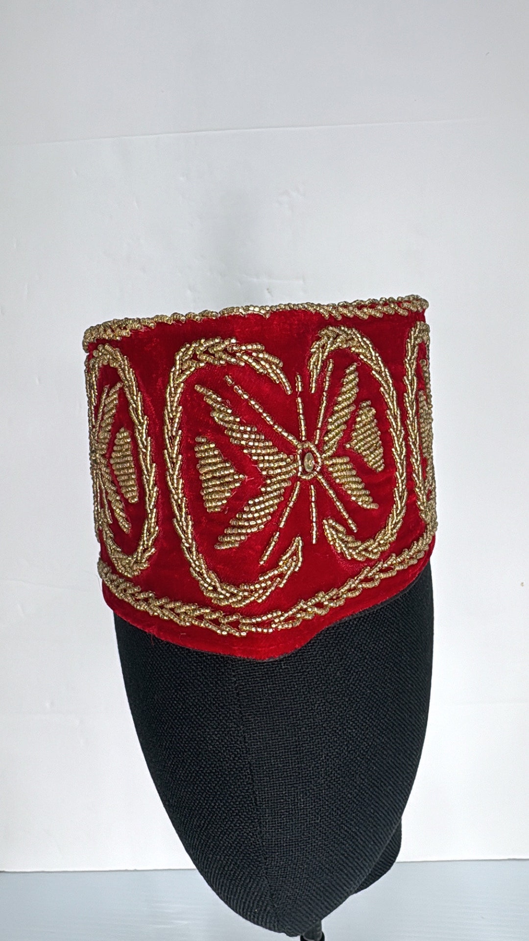 Beaded Velvet Ozo Cap: Nigerian Igbo Men's Hat - Etsy