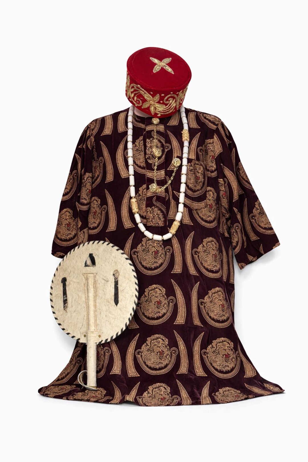 Isi Agu Velvet Traditional Men's Attire | Lion Head Print Senator Style ...