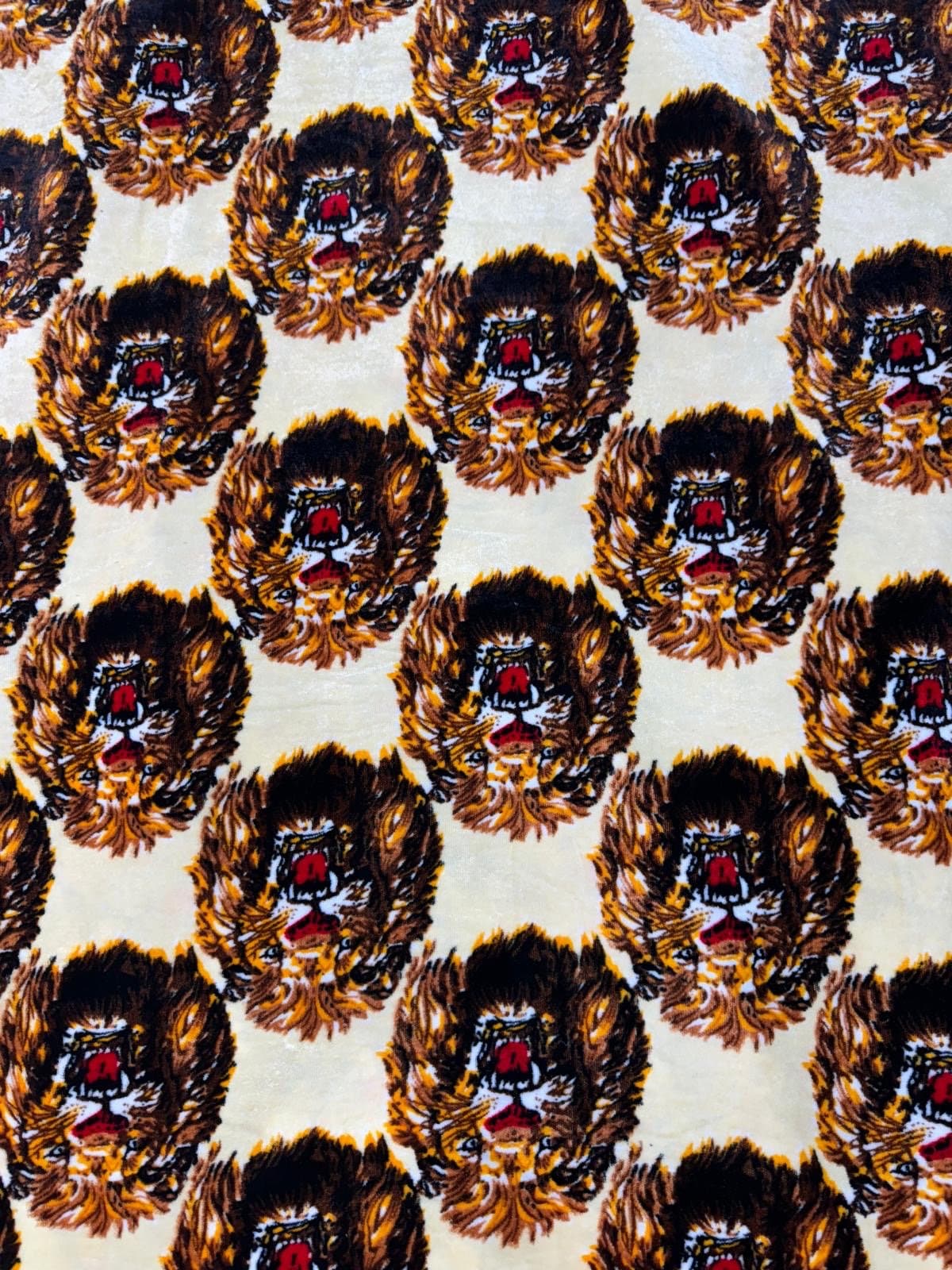Lion Print Velvet Fabric – Isi Agu Igbo Attire, Sold per Yard - Etsy