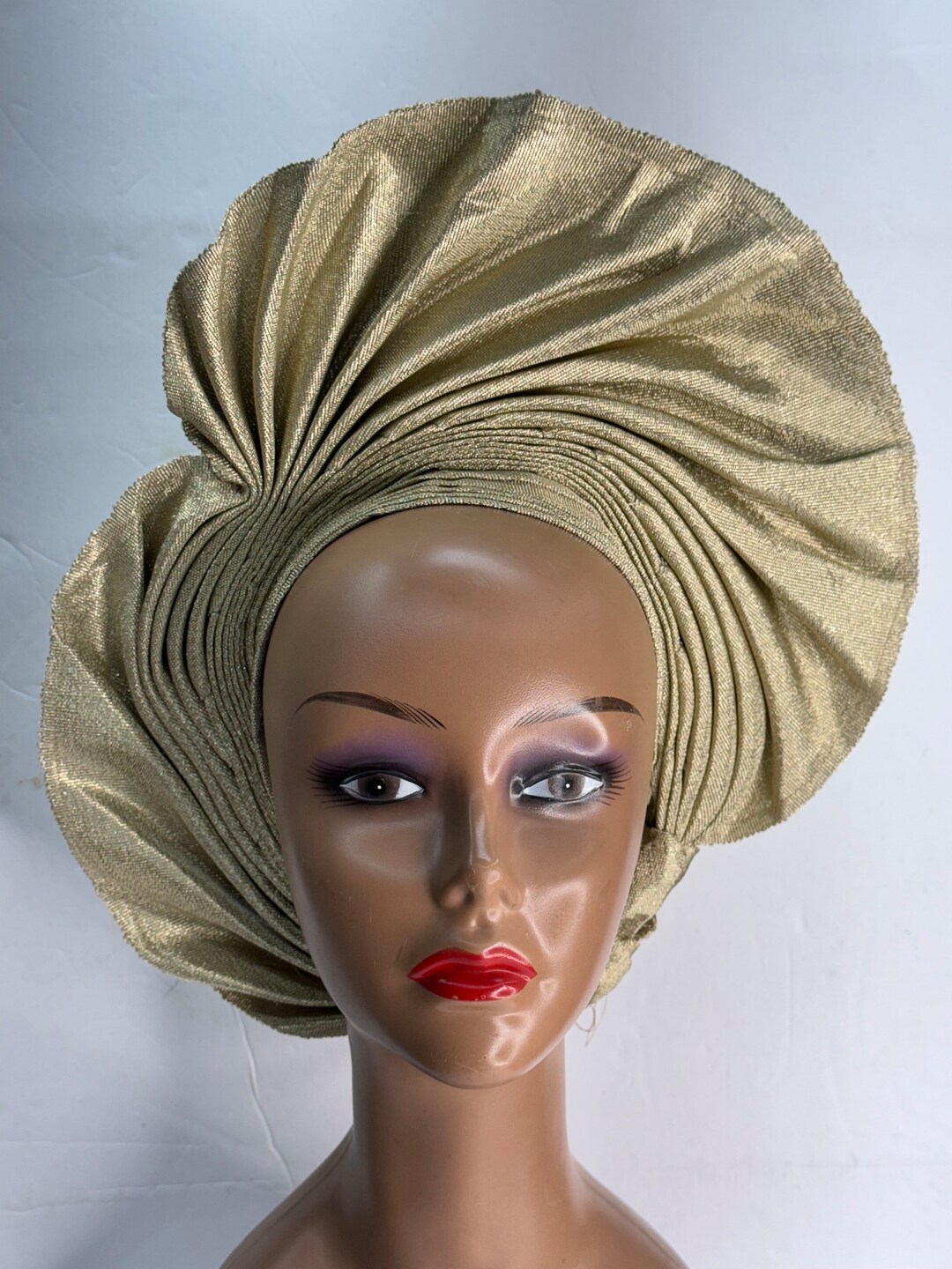 Gold Auto Gele for Traditional Wedding Gele Gold for Bride Pre -tie We ...
