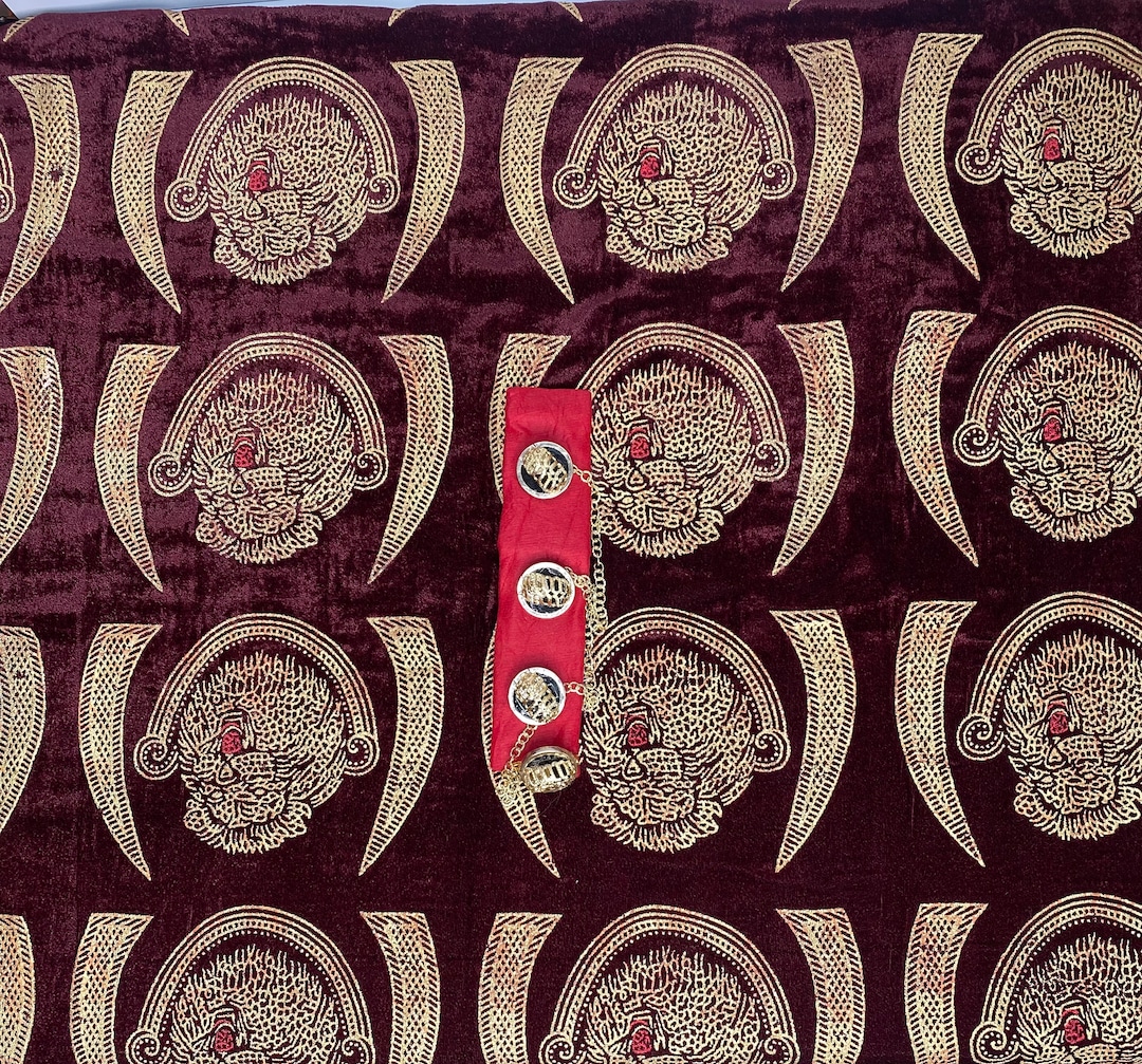 Isi Agu 2.5 Yds Burgundy Isi Agu Long Width Original African ...