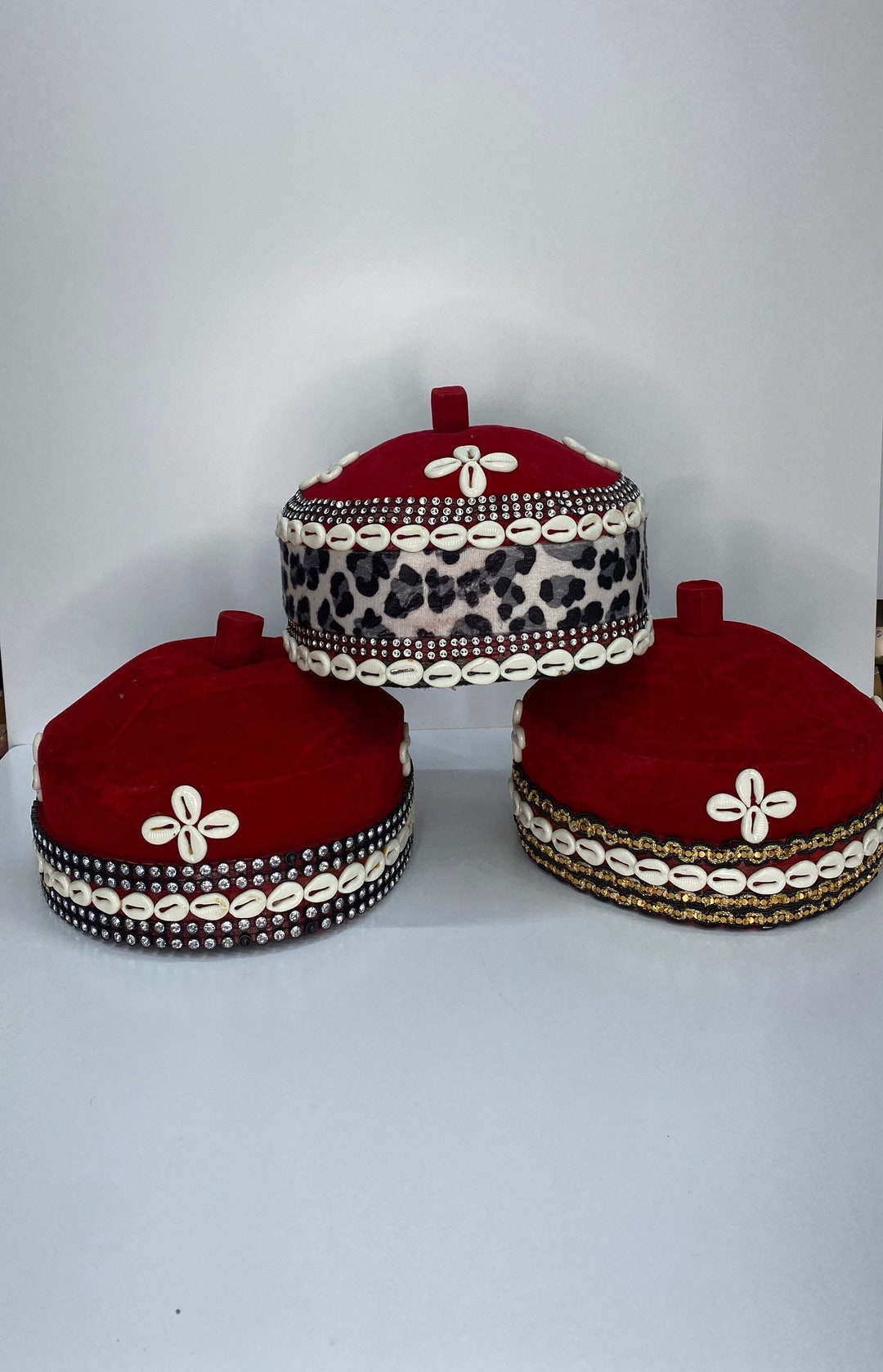 Stylish Royalty Red Igbo Hat, Benin Cap, Edo Cap, Nigerian Wedding Ibo Hat, Traditional Igwe Hat ...