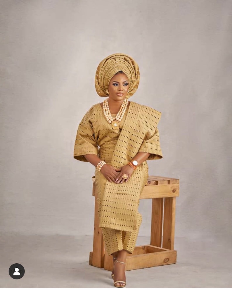 Vintage Etu Bride's Aso Oke Complete Wedding Dresses - Etsy