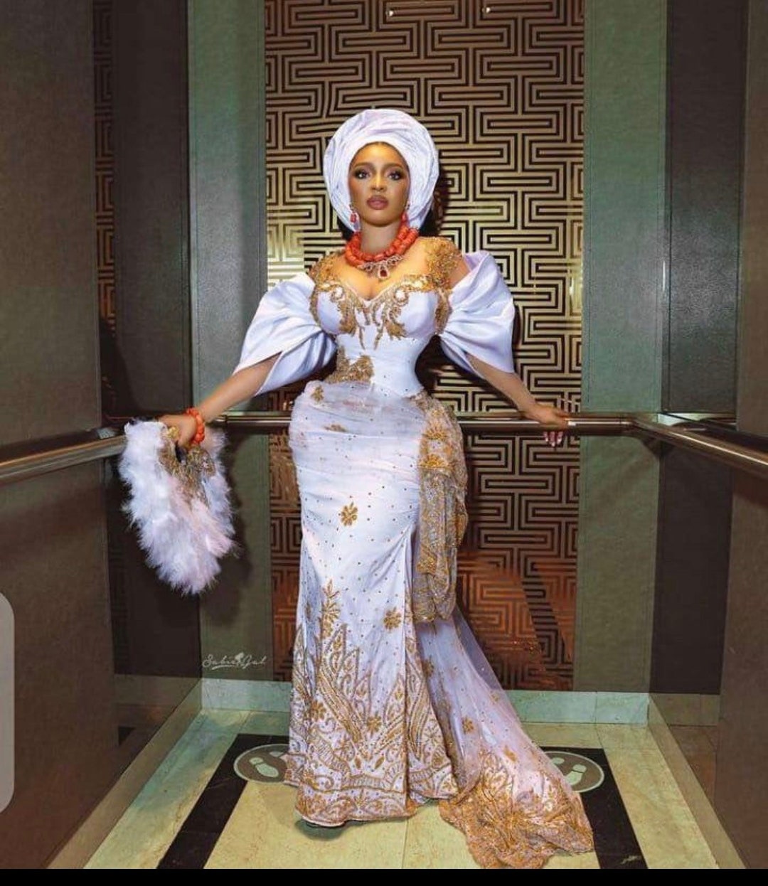 Igbo Wedding Fabric: Beaded George Material for Traditional Bridal ...