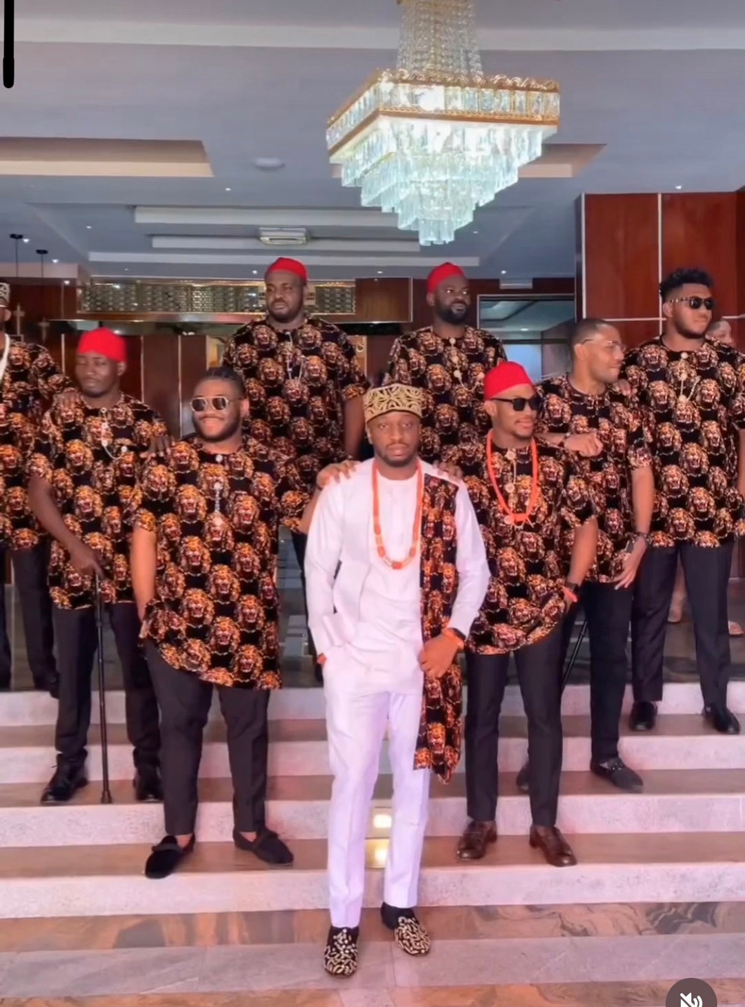 Isi Agu Lion Head Shirt: Igbo Velvet Top, African Groomsmen Attire - Etsy