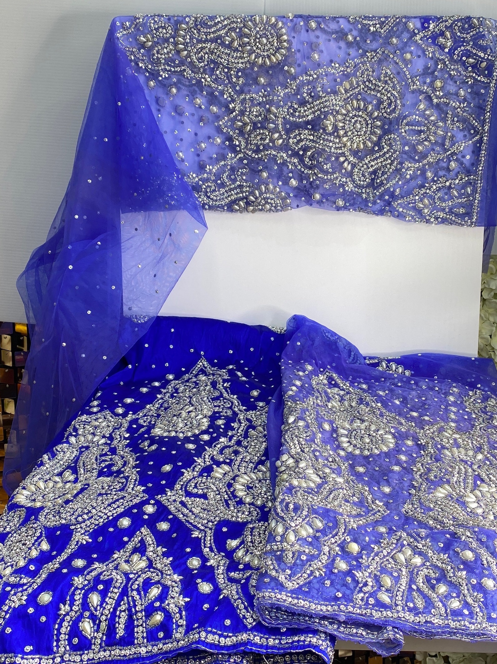 Igbo Wedding Fabric: Beaded George Material for Traditional Bridal ...