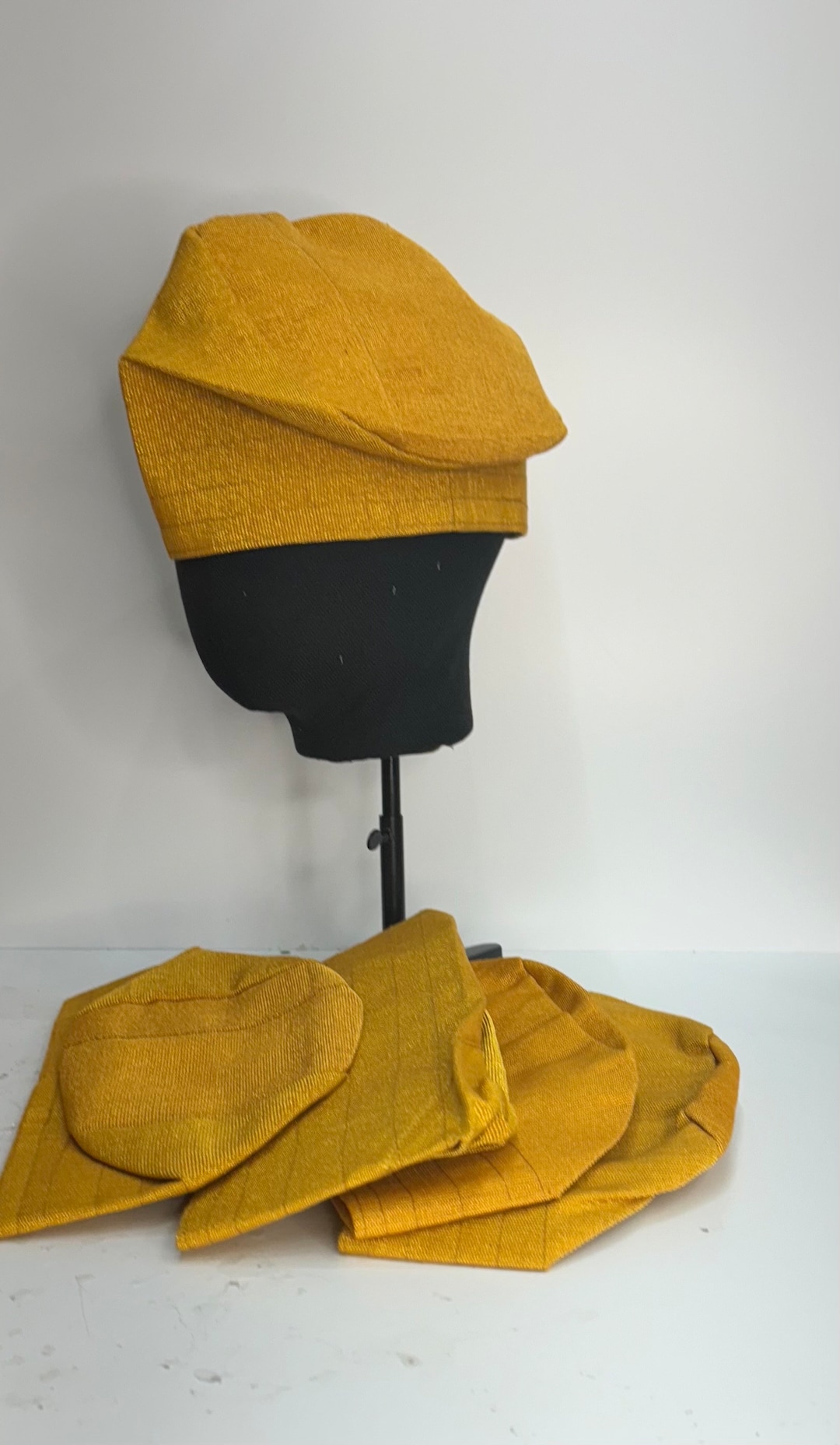 Gold Aso Oke Fabric Gele Men Hat, Kufi Hat, Agbada for Men, Yoruba Fila ...