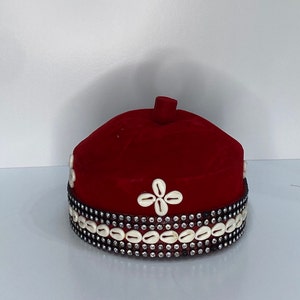Stylish Royalty Red Igbo Hat, Benin Cap, Edo Cap, Nigerian Wedding Ibo ...