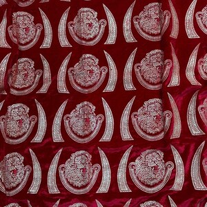 Red Isi Agu Velvet Fabric, Royal African Velvet Isi Agu Fabric Sold per ...