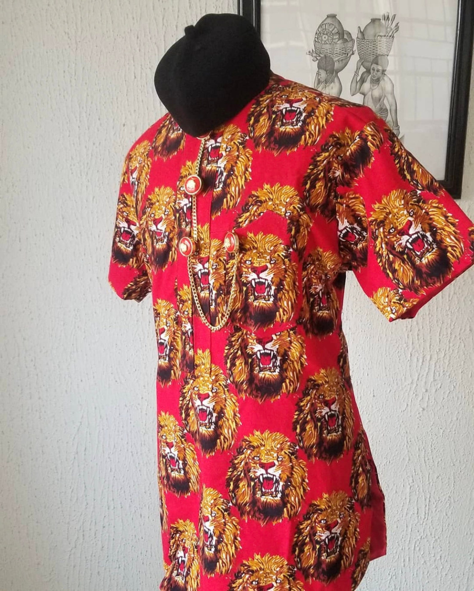 Couple Isi Agu Outfit – African Igbo Wedding Attire Orginal Velvet - Etsy