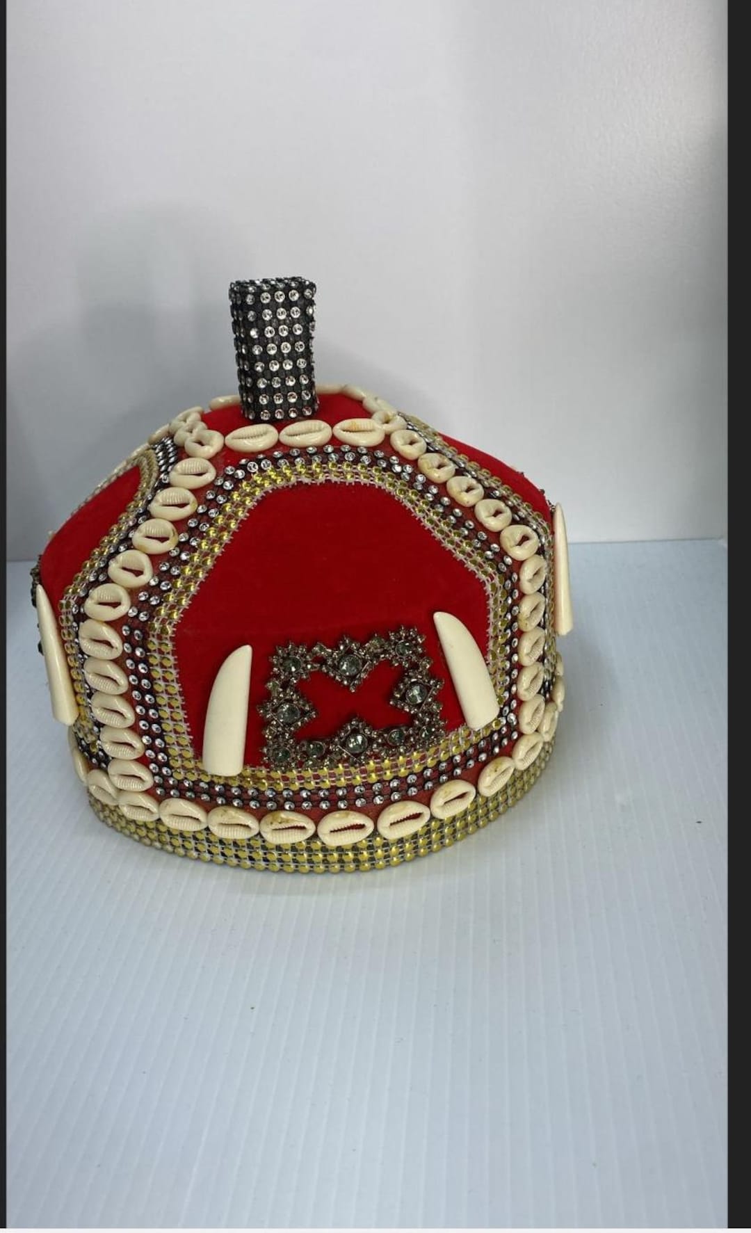 Trendy African Crown, Nigerian Igbo Traditional Hat, Stylish Odogwu Red Igwe Hat, African Men's ...