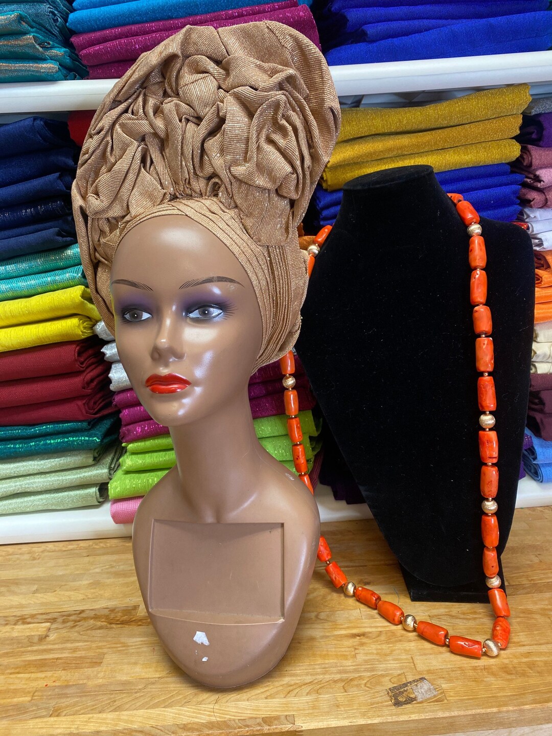 Rose Gold Autogele, Ready to Wear Nigeria Gele Headwrap, Africa Gele ...