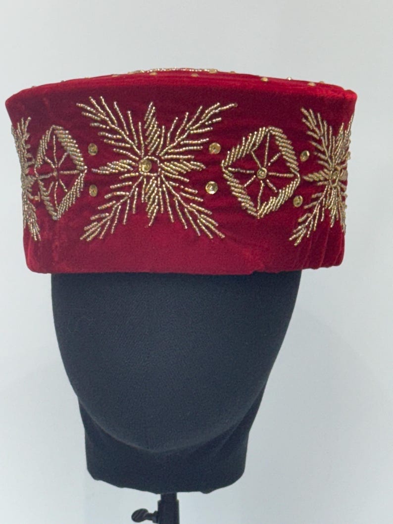 Red Ibo Kufi Hat: Cowries African Royalty Wedding Hat - Etsy