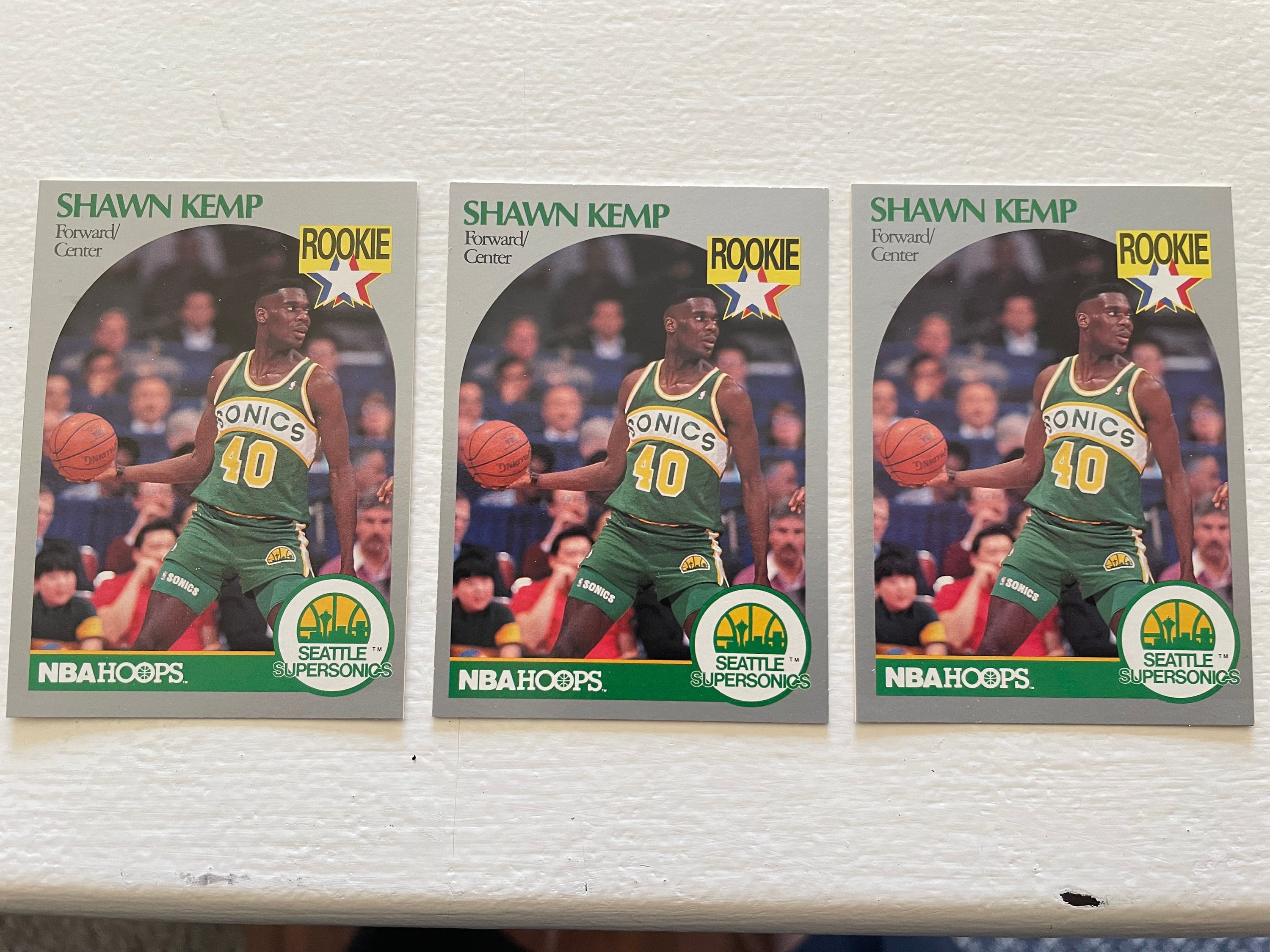 All 6 Cards - Shawn Kemp 1990 Hoops #279 RC ROOKIE - Beautiful! X 3 ...