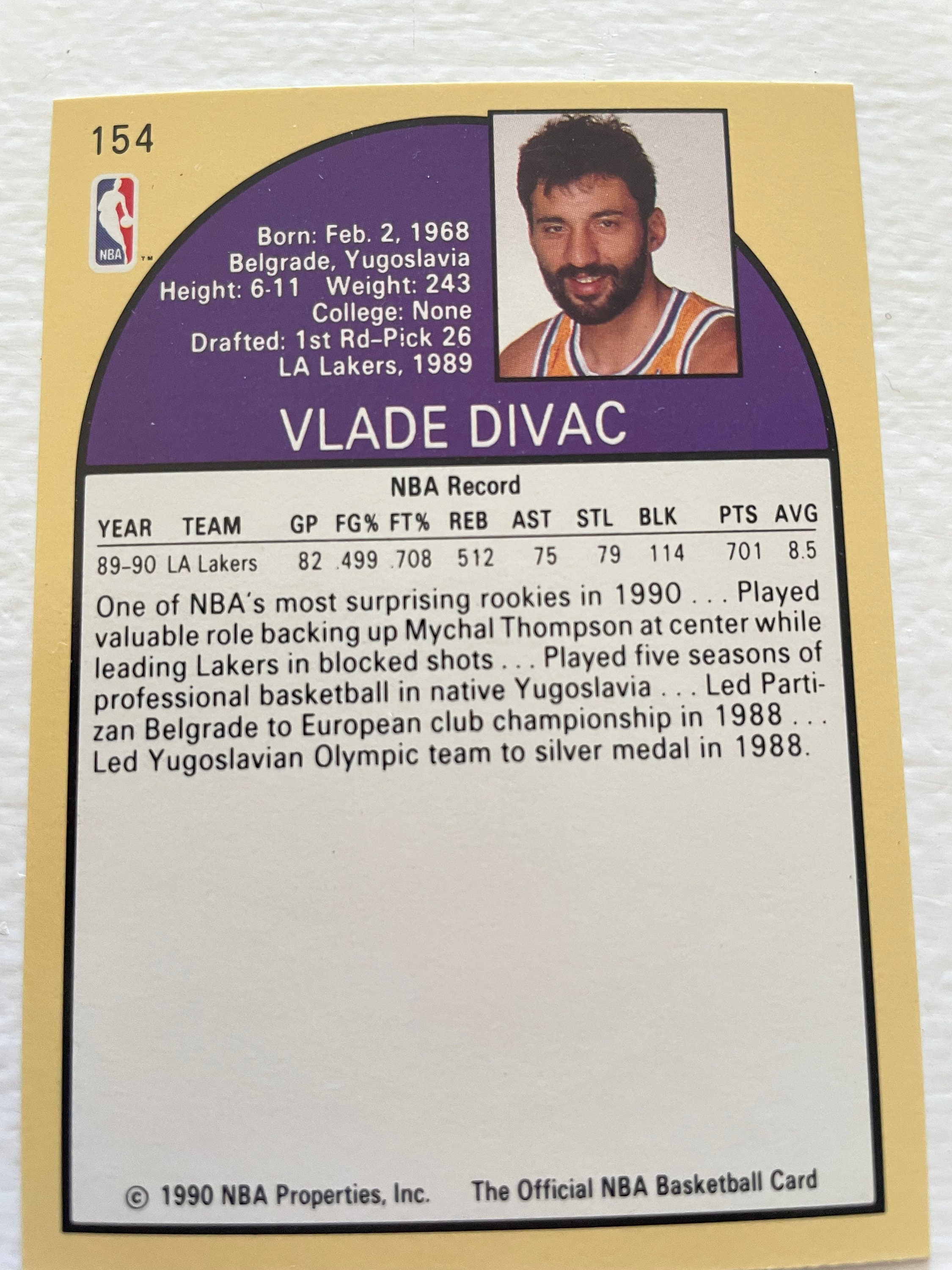 All 4 Cards HOF 1990 Hoops Vlade Divac Autographed ROOKIE RC 384 and 154 & Autograph 1990-91 ...