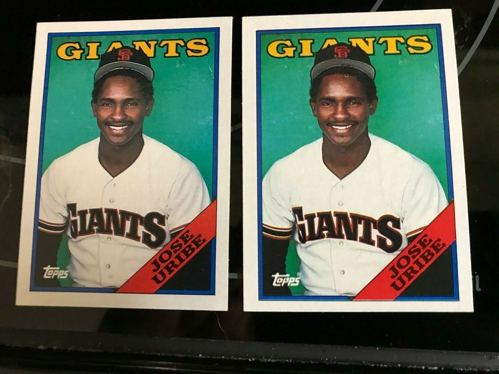 RARE!!! 1988 Topps Jose Uribe Error Card Alignment Mistake, Logo ...