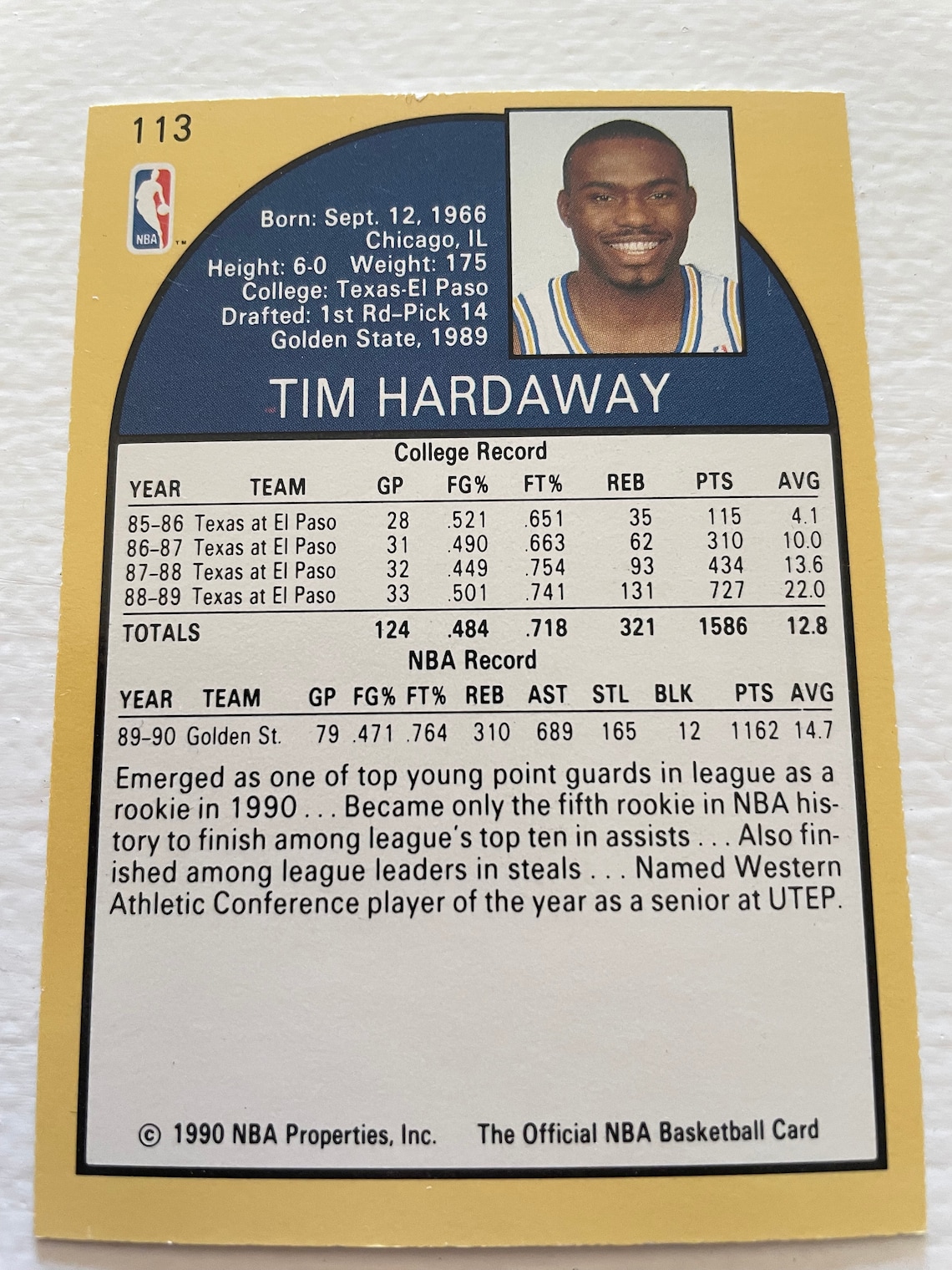 Tim Hardaway Rookie Card 1990-91 NBA Hoops #113 - Etsy