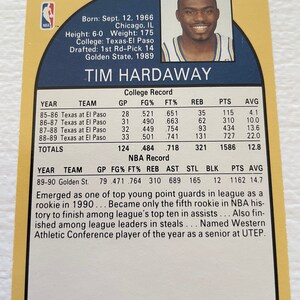 Tim Hardaway Rookie Card 1990-91 NBA Hoops #113 - Etsy