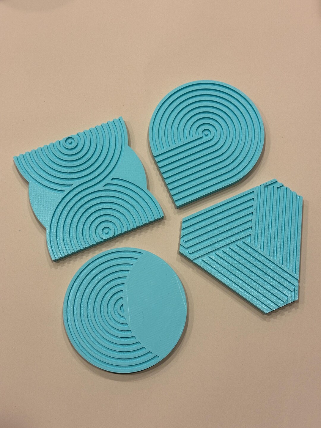 Minimalist Mid-century Modern Coasters Geometric Groove Patterns With ...