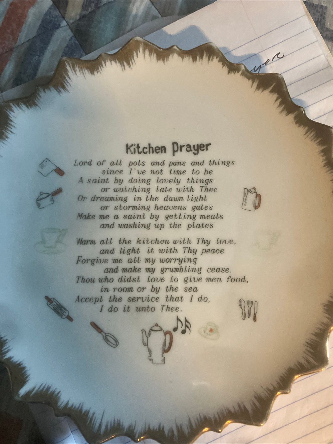 1970 Kitchen Prayer Plate - Etsy