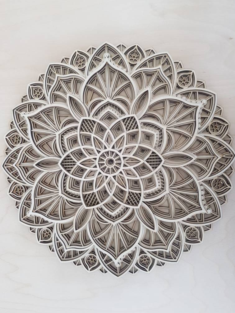 3d Layered Mandala spirituelle Wandkunst Holz Dekor | Etsy
