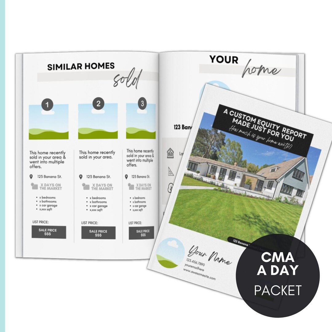 Editable Home Equity Report Template: Real Estate CMA (digital Download ...