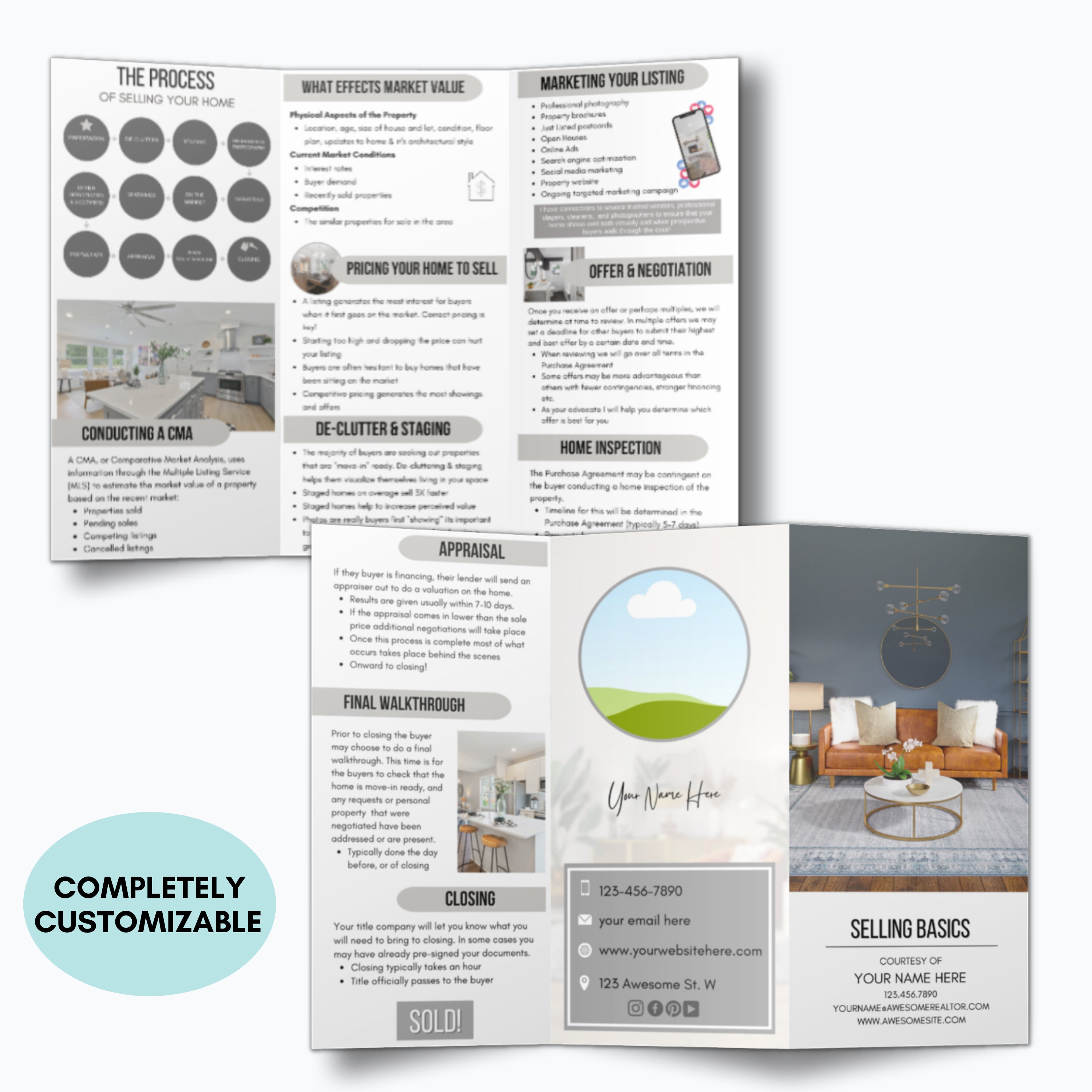 Complete Home Buying & Selling Tri-fold Brochure Bundle - Etsy