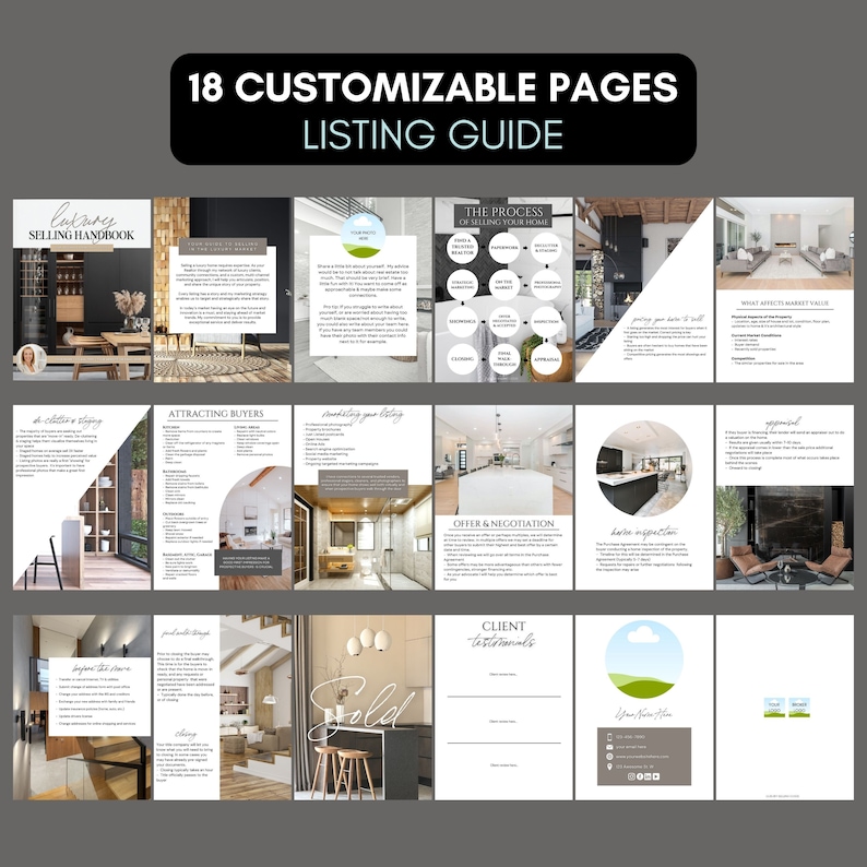 Luxury Home Selling Resource Booklet Customizable Listing Presentation Guide Editable Seller ...