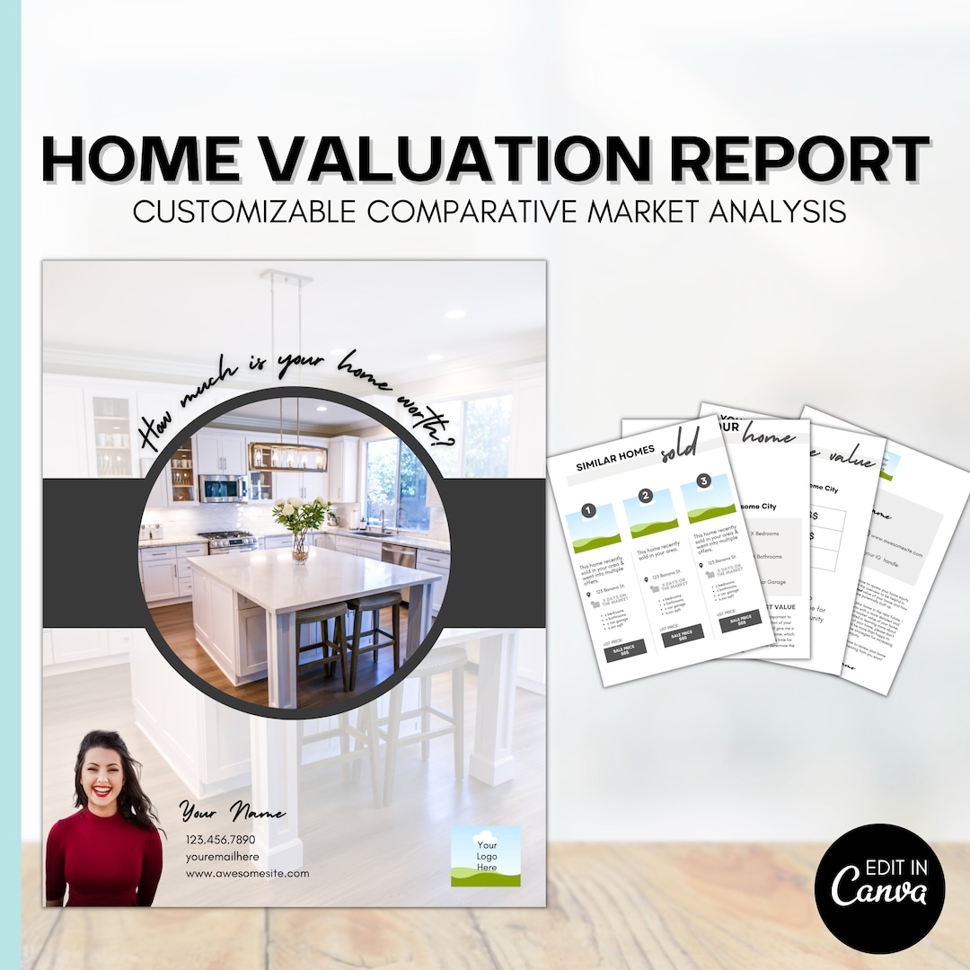 Editable Home Valuation Report: Real Estate CMA Template (canva) - Etsy