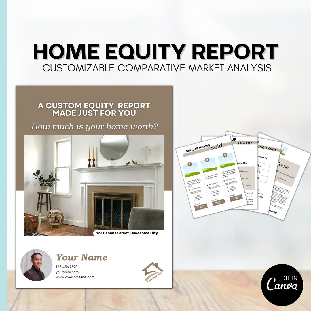 Editable Home Equity Report: Real Estate CMA Template (canva) - Etsy