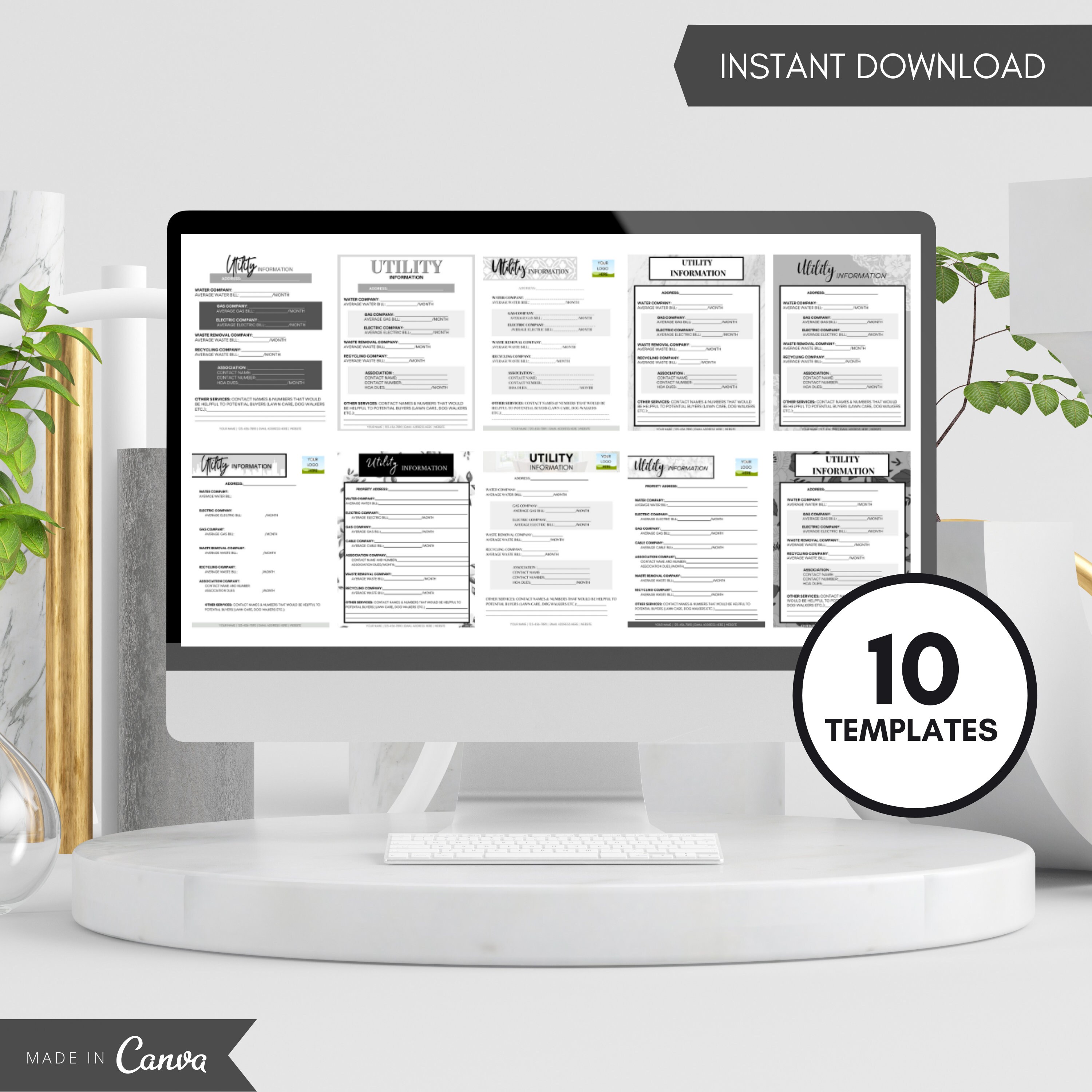 Customizable Utility Provider Information Templates for Realtors, 10 ...