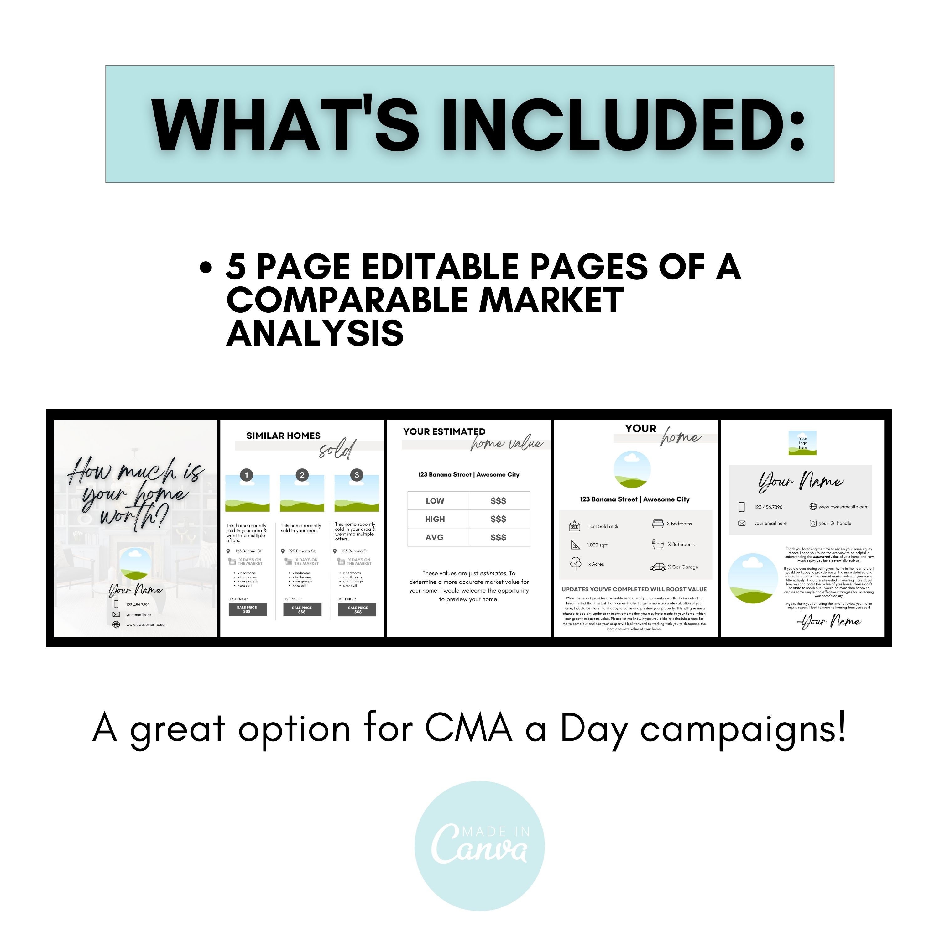 Home Equity Report Editable CMA a Day Template Comparative Market ...