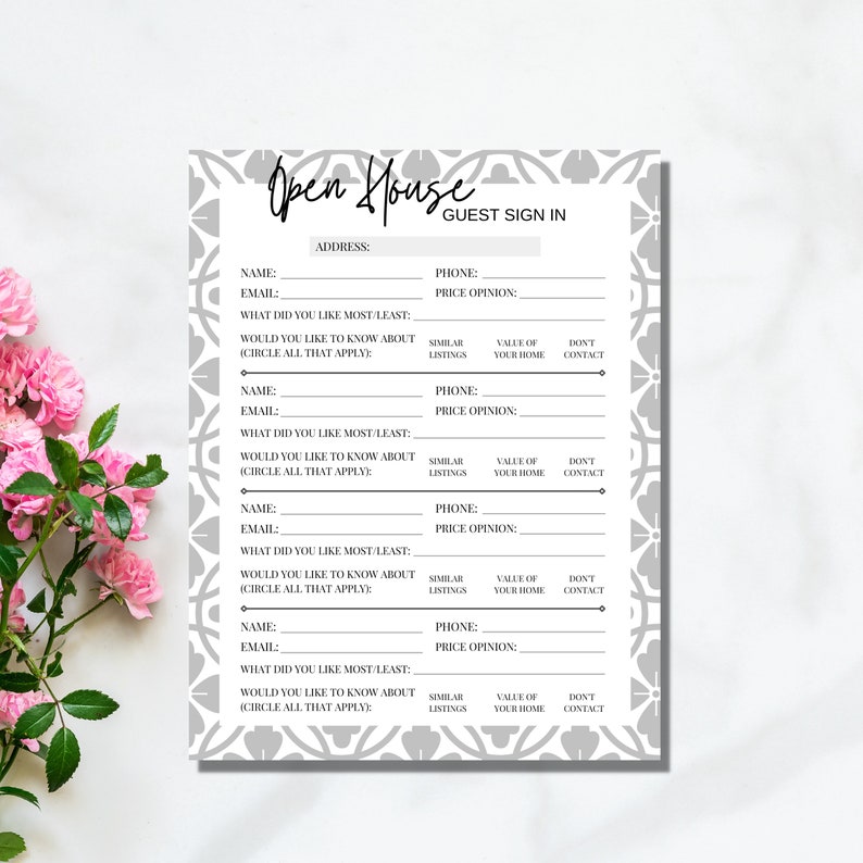 Open House Sign in Sheet for Realtors, 15 Customizable Designs in Canva ...
