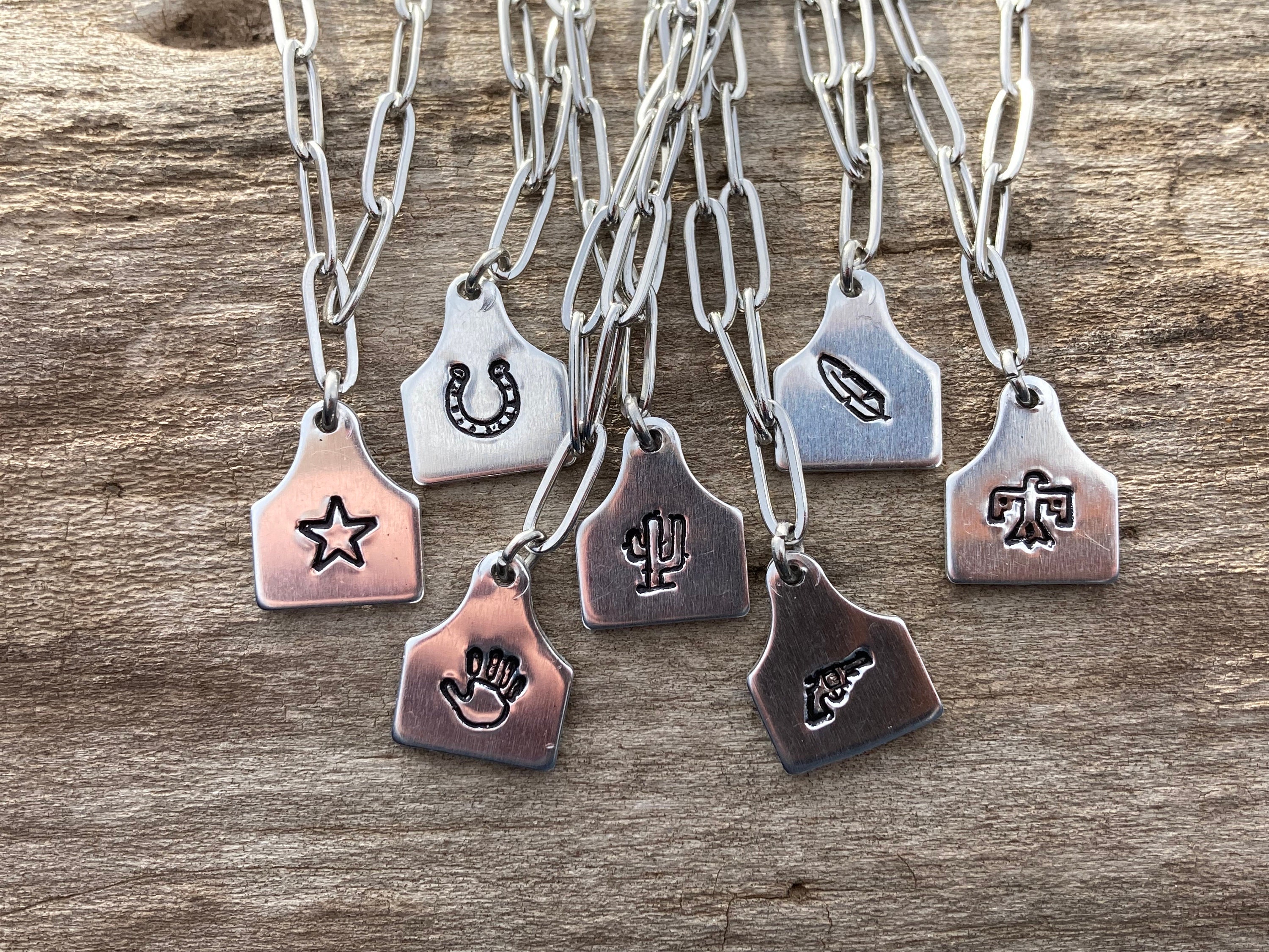 Mini Cowtag Western Paper Clip Chain Necklace - Etsy