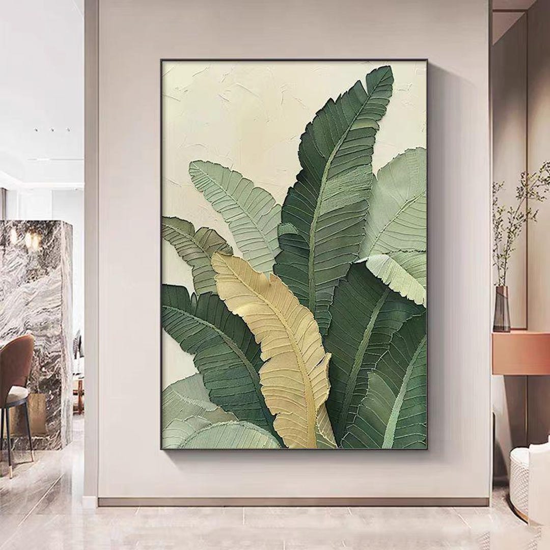 3D Large Green Leaf Texture Painting,leaf Painting,abstract Leaf Art ...
