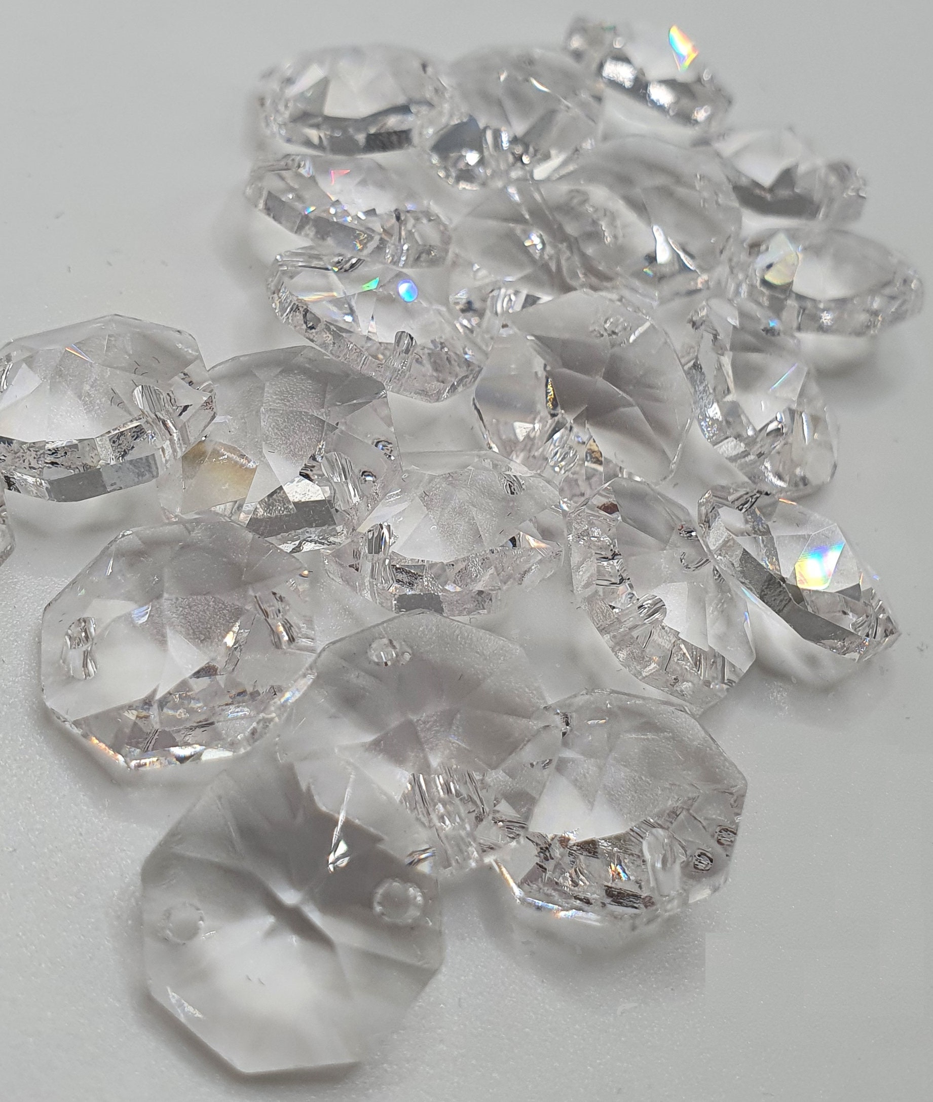 Octagon Silver Crystal 14 Mm 2 Holes, From the A-brand Asfour 32% Pbo ...