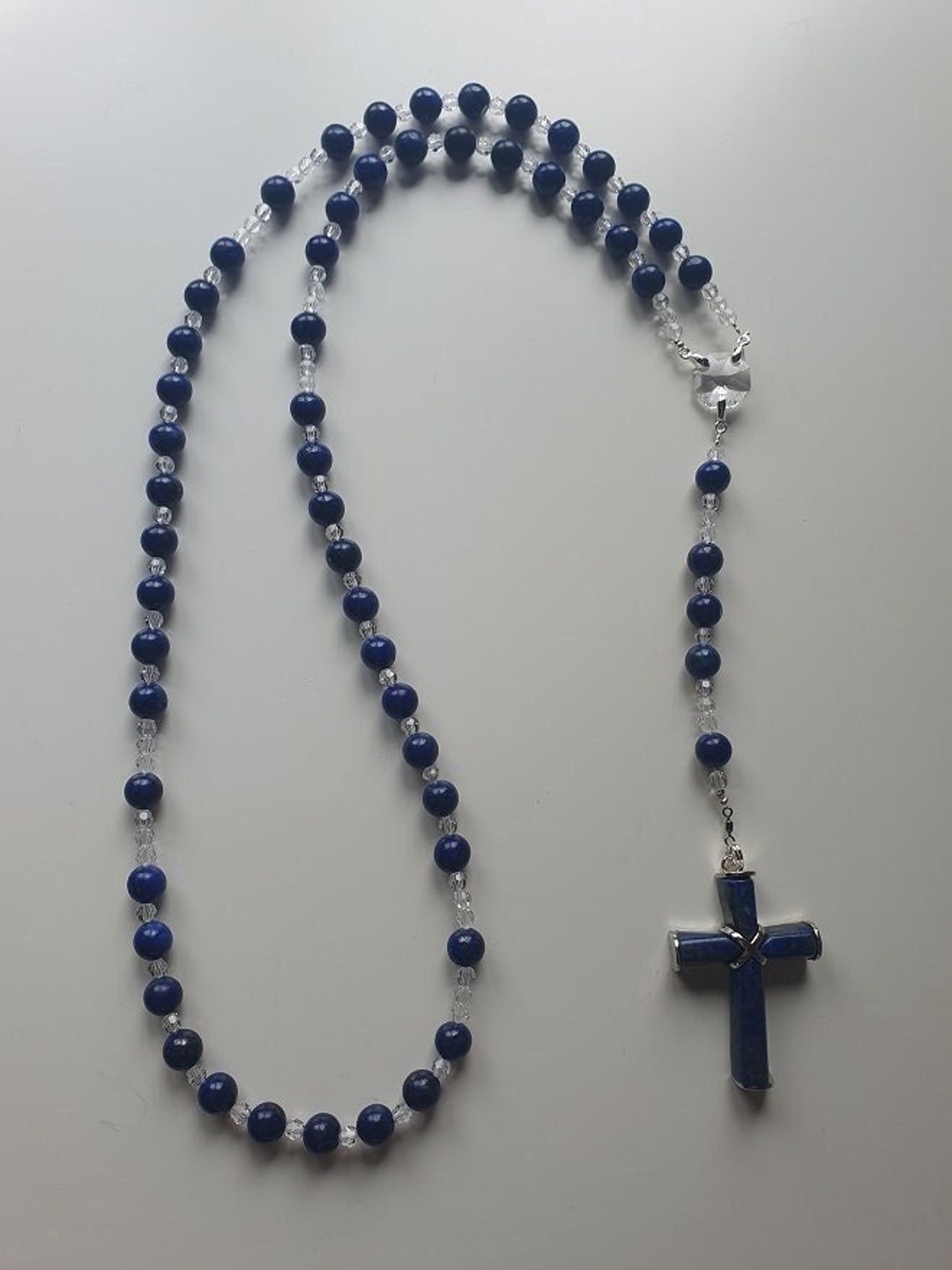 Rosary, Paternoster Made Entirely With Lapis Lazuli semi-precious Stone ...
