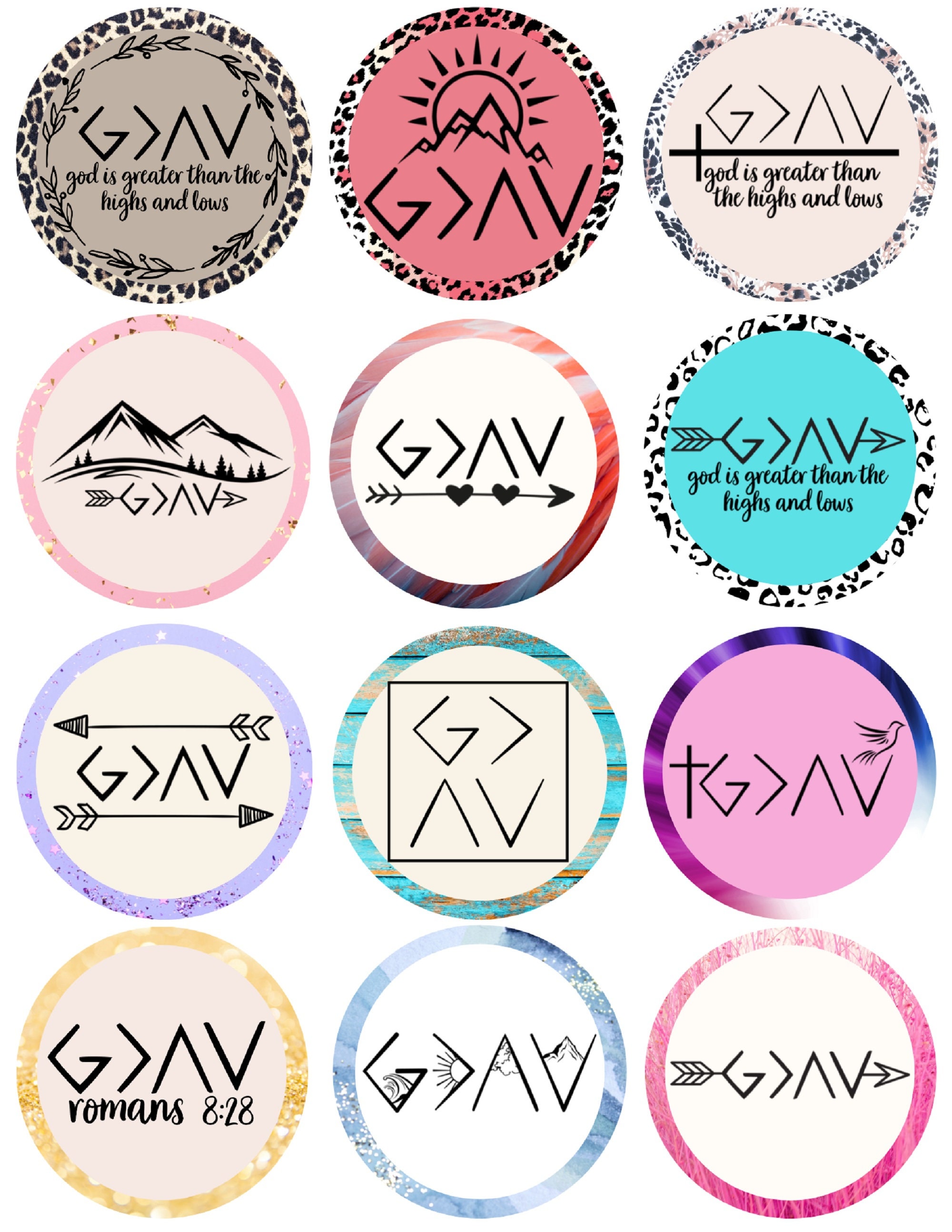 Religious Cardstock Circles Cardstock Cutouts Freshies - Etsy