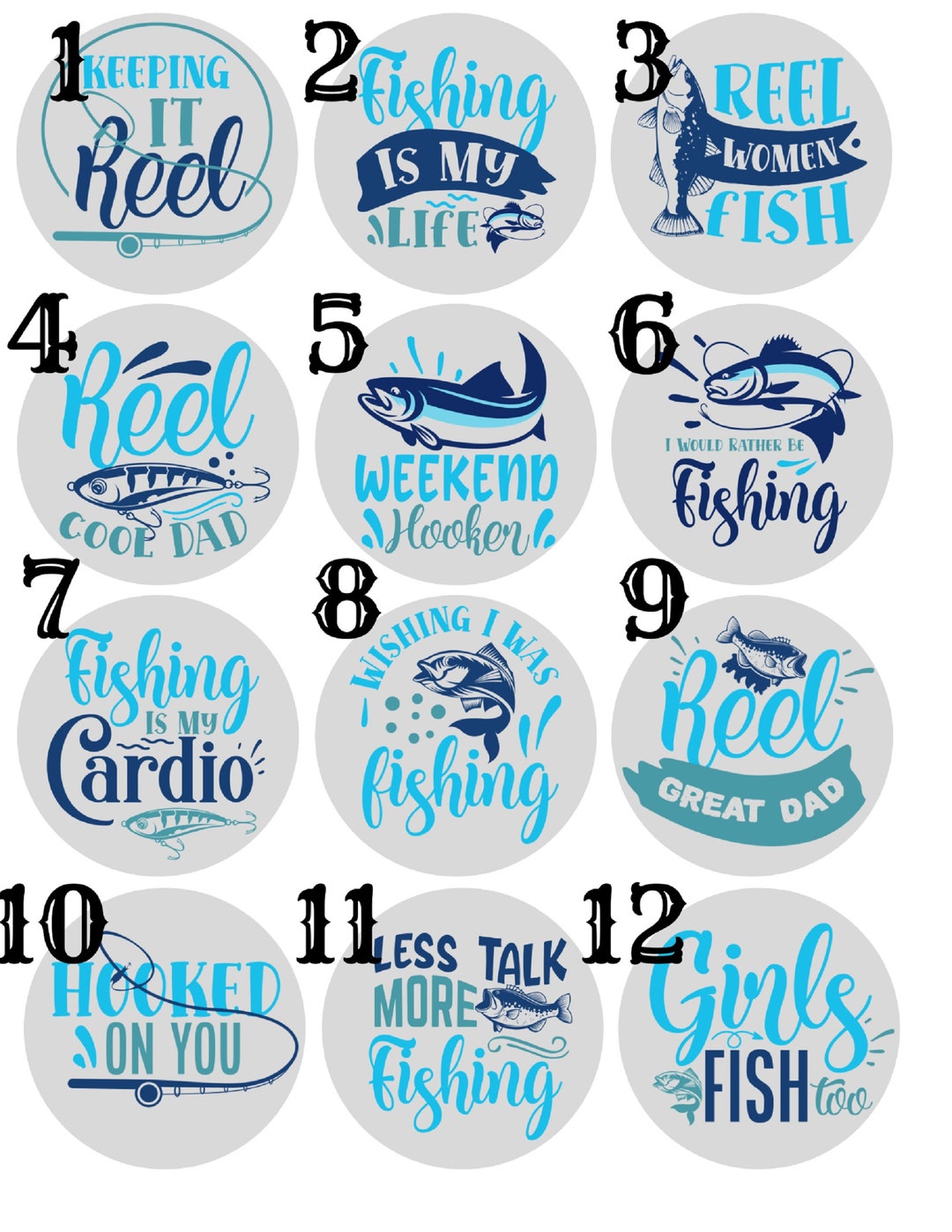 Fishing Cardstock Circles, Cardstock Cutouts, Freshies, Cardstock ...
